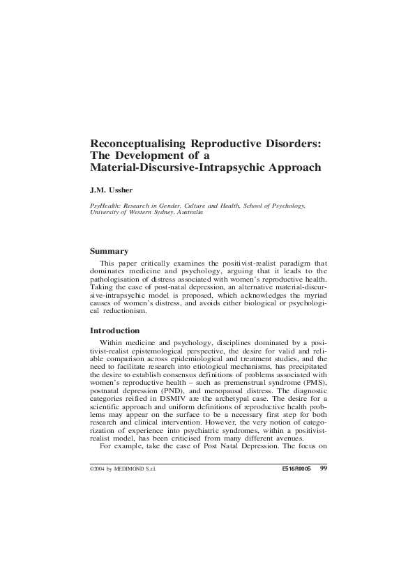 (PDF) Reconceptualising reproductive experience: Towards a material ...