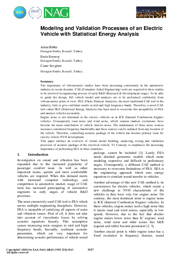(PDF) Modeling and Validation Processes of an Electric Vehicle with ...