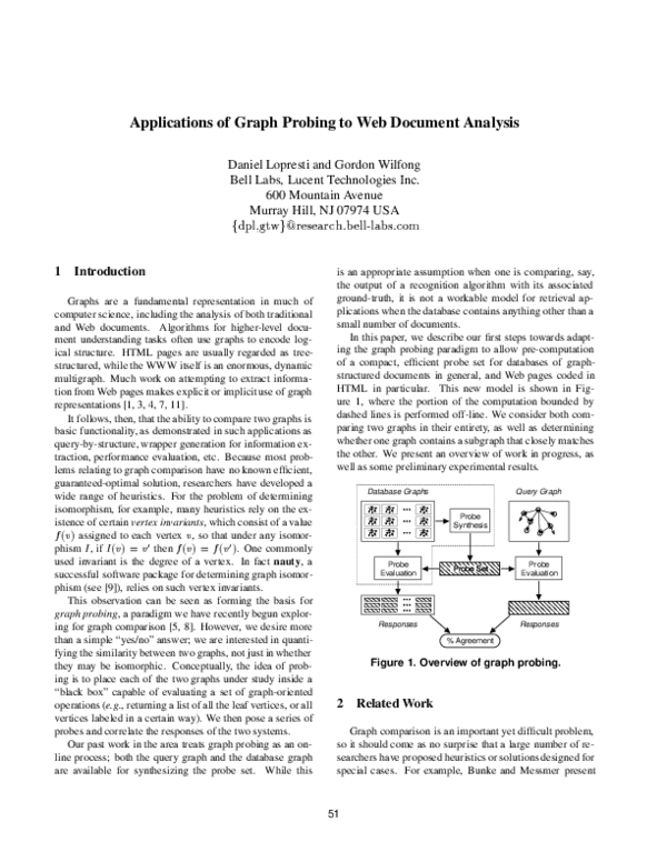 (PDF) Applications of Graph Probing to Web Document Analysis