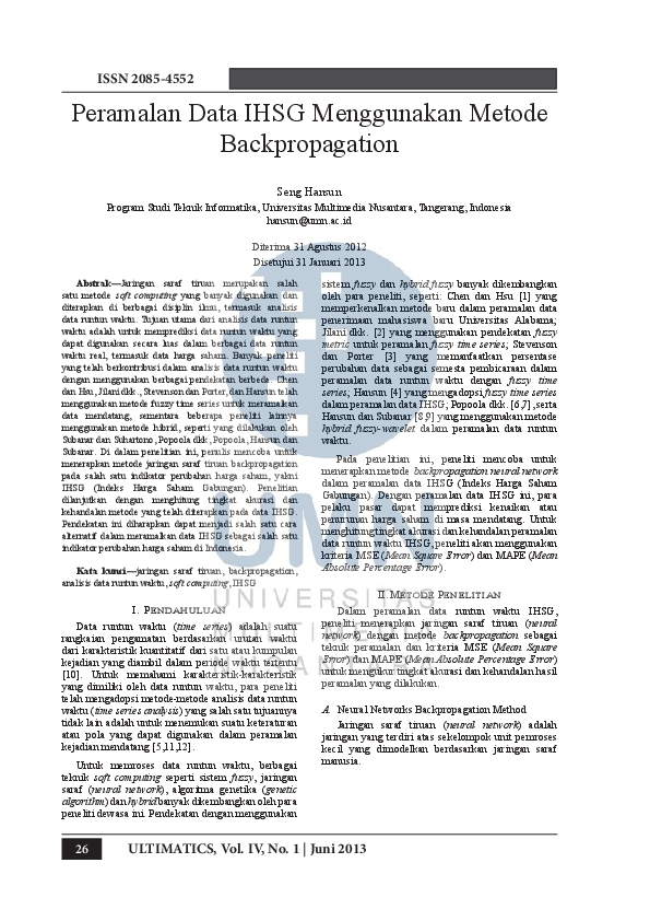 (PDF) Peramalan Data IHSG Menggunakan Metode Backpropagation