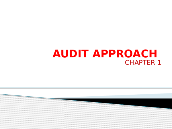 (PPT) AUDIT APPROACH