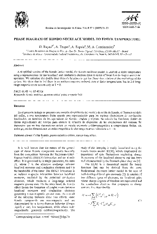 (PDF) Phase diagram of the Kondo necklace model at finite temperatures