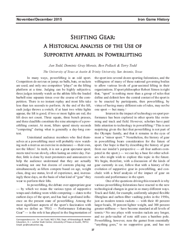 (PDF) Shifting Gear: A Historical Analysis of the Use of Supportive ...