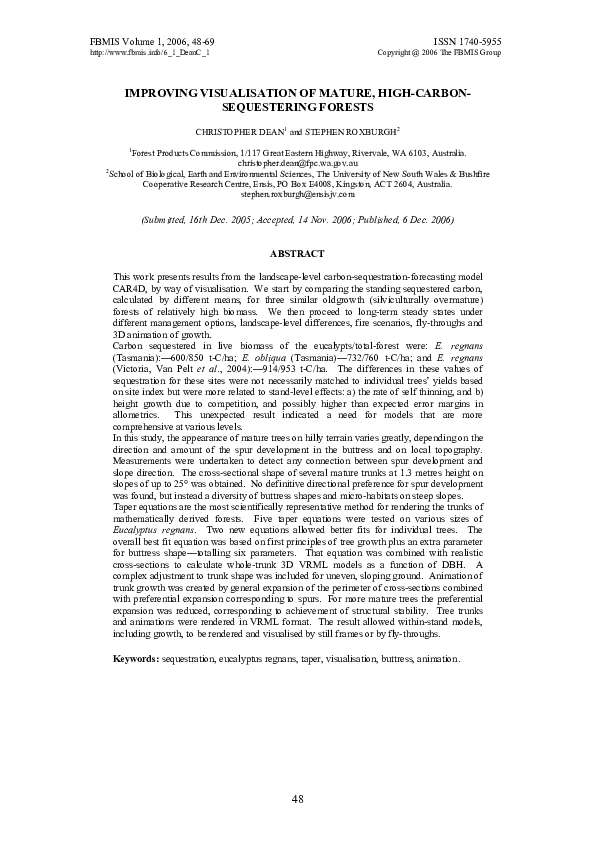 (PDF) Improving Visualisation of Mature, High-Carbon- Sequestering Forests