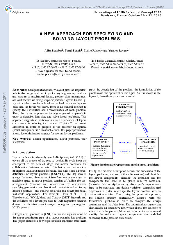 (PDF) A new approach for specifying and solving layout problems