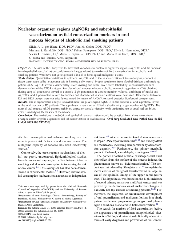 (PDF) Nucleolar organizer regions (AgNOR) and subepithelial ...