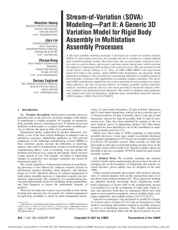 Pdf Stream Of Variation Sova Modeling—part Ii A Generic 3d