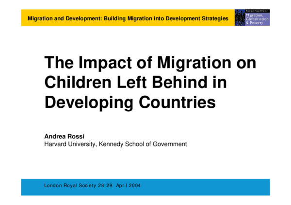 (PDF) The Impact of Migration on Children Left Behind in Developing ...