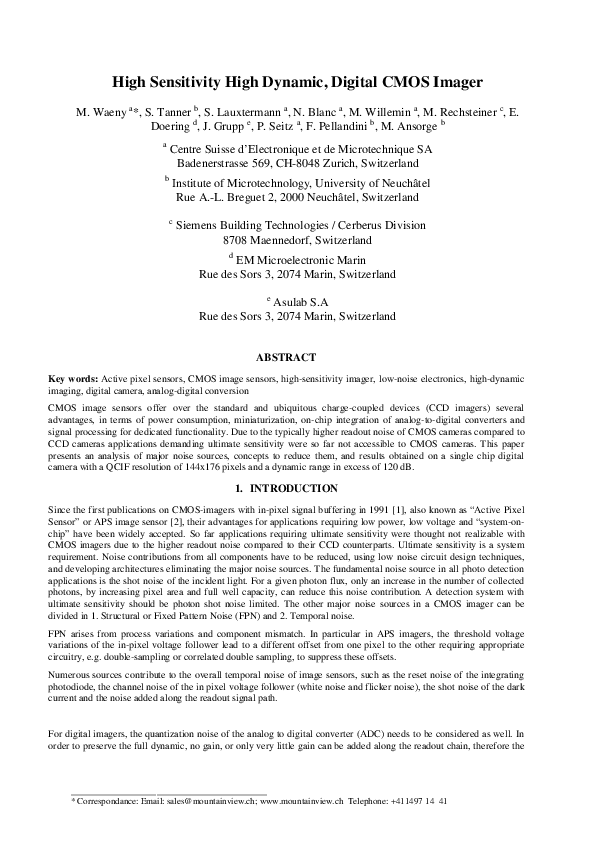 (PDF) High-sensitivity high-dynamic digital CMOS imager