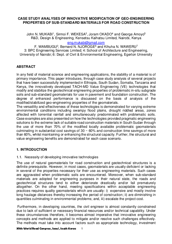 (PDF) CASE STUDY ANALYSES OF INNOVATIVE MODIFICATION OF GEO-ENGINEERING ...