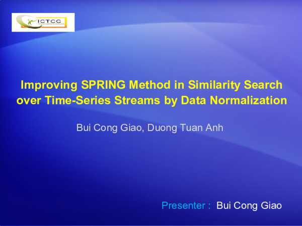 (PDF) Improving SPRING method in similarity search over time-series ...