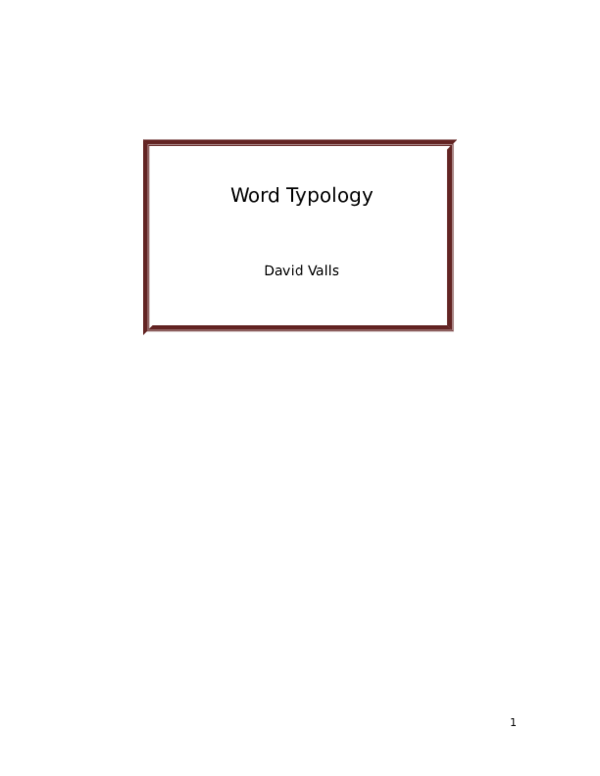 (DOC) Word typology