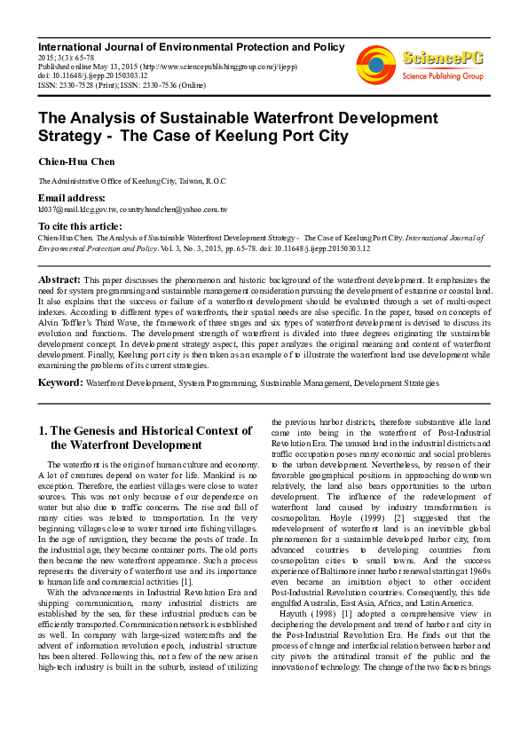 (PDF) International Journal of Environmental Protection and Policy The ...