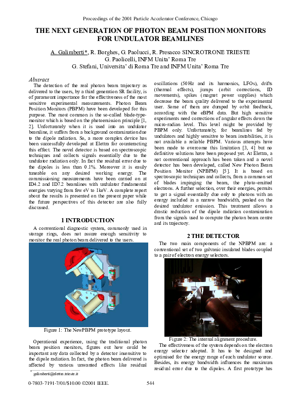 (PDF) The next generation of photon beam position monitors for ...