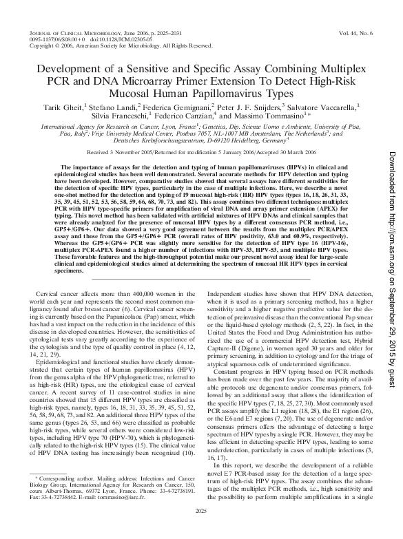 (PDF) Development of a Sensitive and Specific Assay Combining Multiplex PCR and DNA Microarray ...