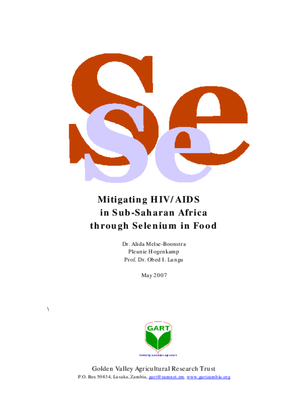 (PDF) Mitigating HIV/AIDS in Sub-Saharan Africa through selenium in food