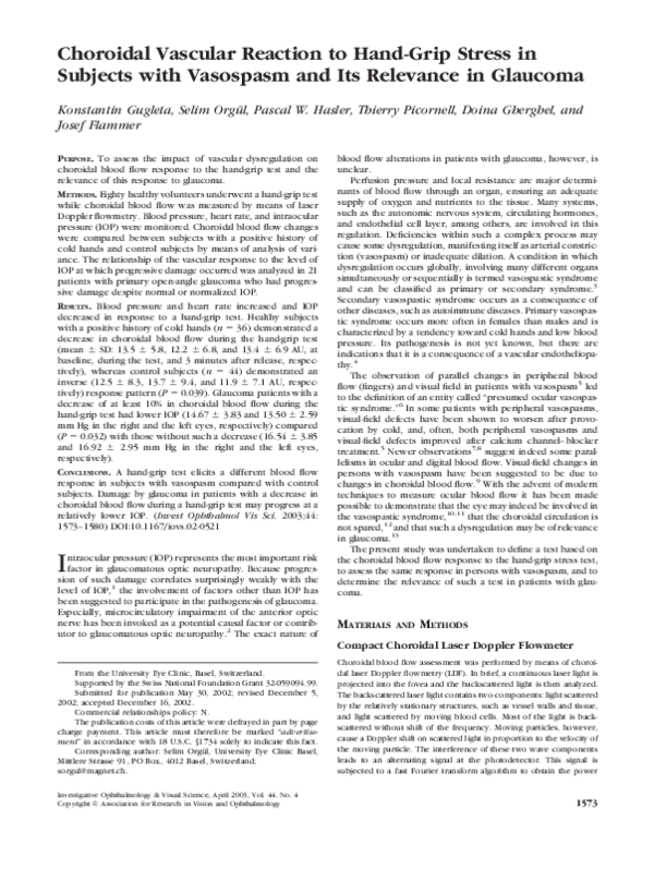 (PDF) Choroidal Vascular Reaction to Hand-Grip Stress in Subjects with ...