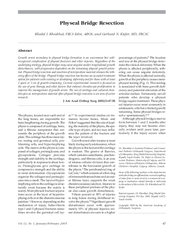 (PDF) Physeal Bridge Resection