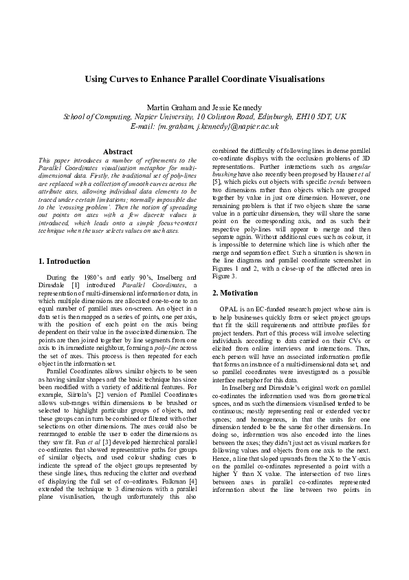 (PDF) Using curves to enhance parallel coordinate visualisations