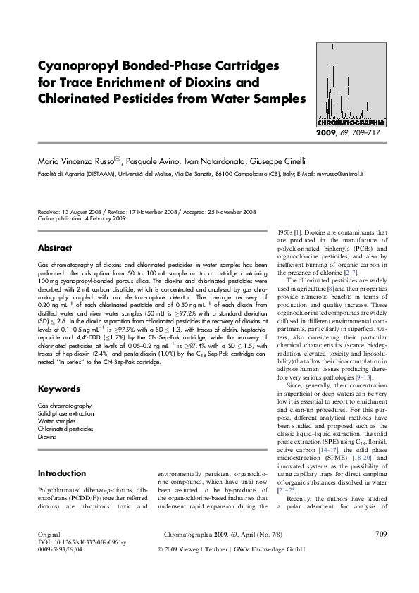 (PDF) Cyanopropyl Bonded-Phase Cartridges for Trace Enrichment of ...
