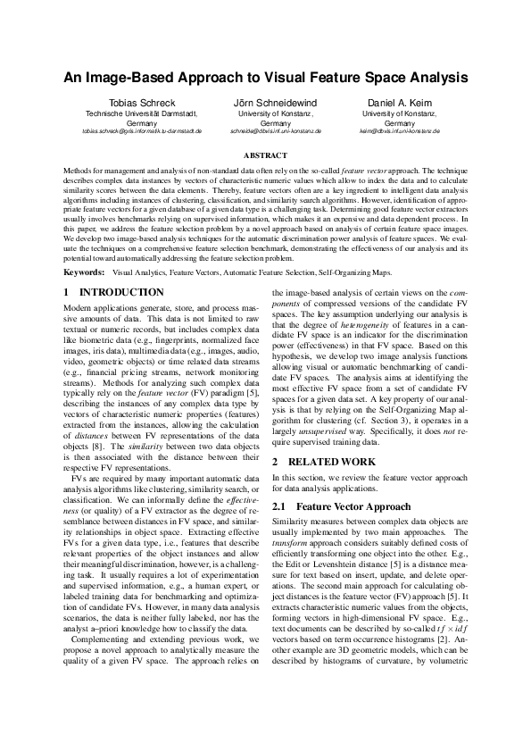 (PDF) An image-based approach to visual feature space analysis