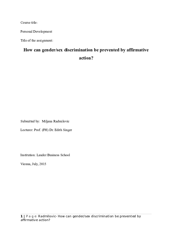(DOC) Course title: Personal Development Title of the assignment ...