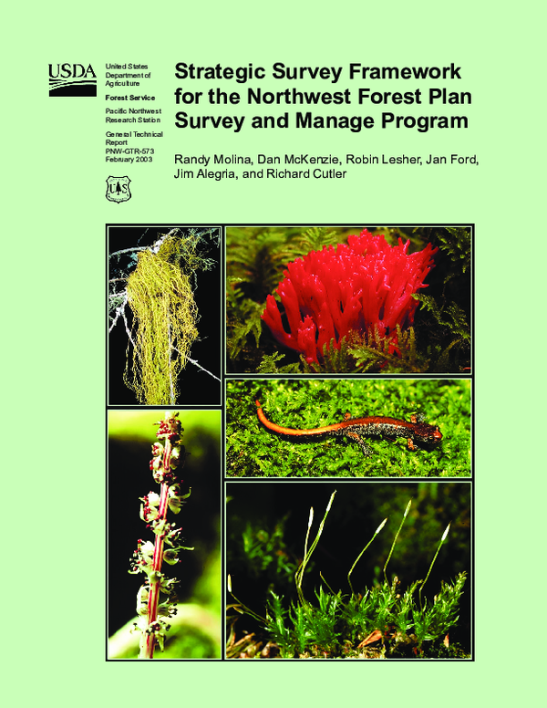 (PDF) Strategic Survey Framework for the Northwest Forest Plan Survey ...