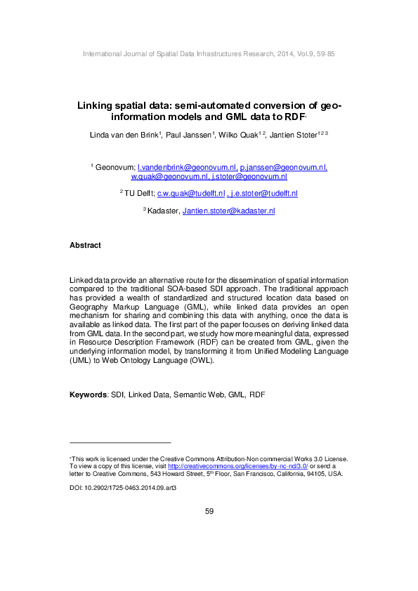 Pdf Linking Spatial Data Automated Conversion Of Geo Information