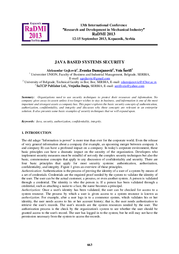 (PDF) Java Based Systems Security