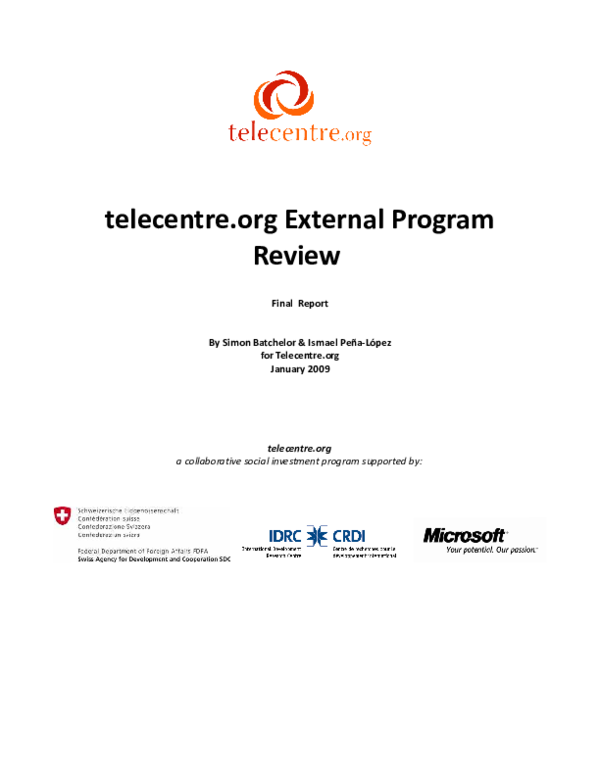 (PDF) Telecentre.org external program review : final report
