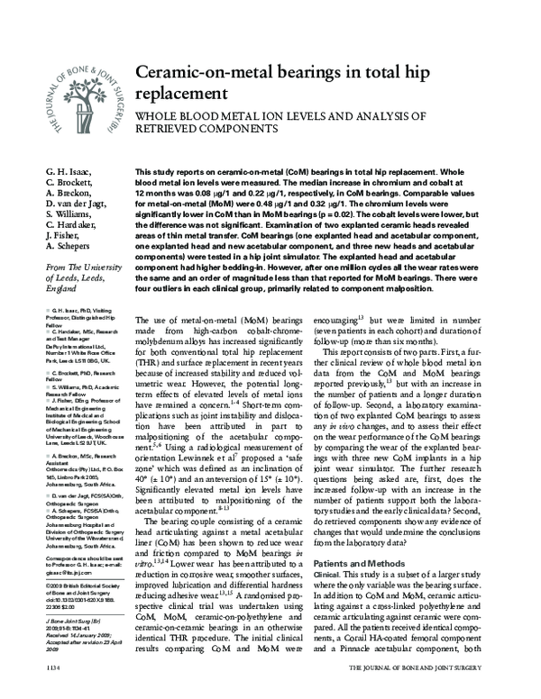 (PDF) Osteolysis in a Cementless, Second Generation Metal-on-Metal Hip ...