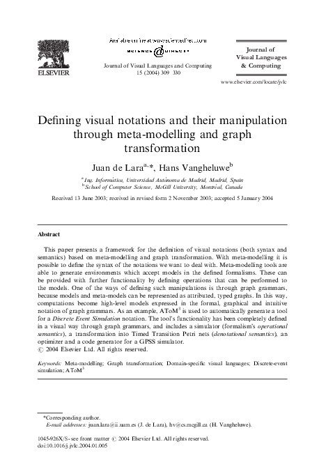 (PDF) Defining visual notations and their manipulation through meta-modelling and graph ...