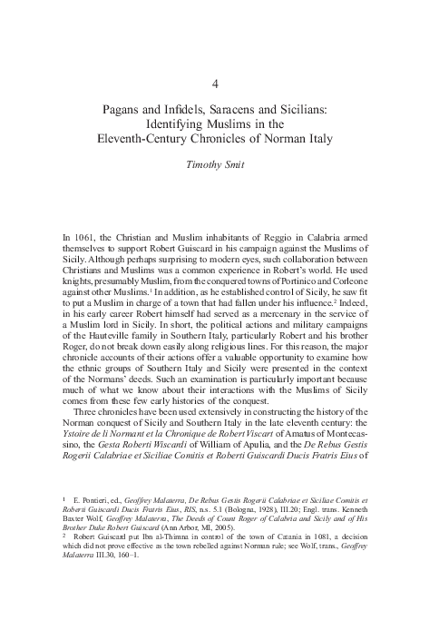 (PDF) Pagans and Infidels, Saracens and Sicilians: Identifying Muslims ...