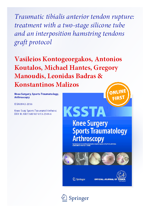 (PDF) Traumatic tibialis anterior tendon rupture: treatment with a two ...