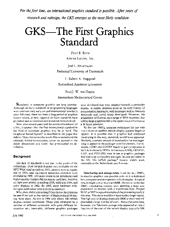 (PDF) GKS—The First Graphics Standard