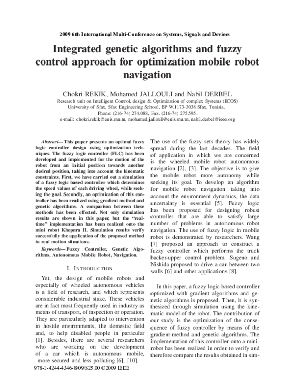 Pdf A New Genetic Method For Mobile Robot Navigation Alhaji Umar Ali