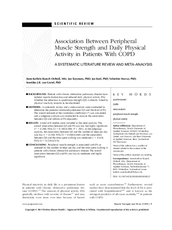 (PDF) Association Between Peripheral Muscle Strength and Daily Physical ...