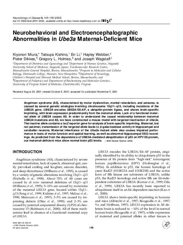 (PDF) Neurobehavioral and Electroencephalographic Abnormalities in ...