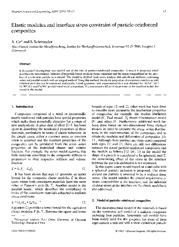 (PDF) Elastic modulus and interface stress constraint of particle ...