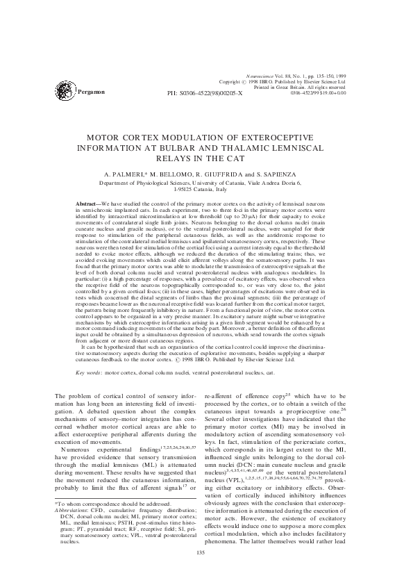 Pdf Population Response Characteristics Of Neurons In Anterior Motorsensory Cerebral Cortex