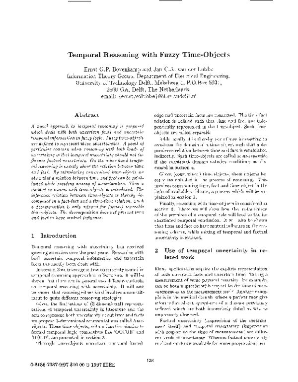 Pdf Temporal Reasoning With Fuzzy Time Objects