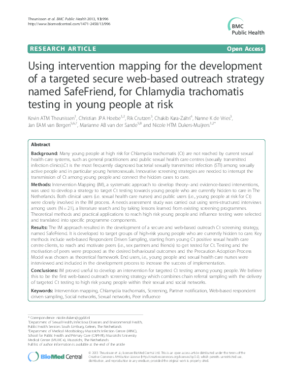 Pdf Using Intervention Mapping For The Development Of A Targeted Secure Web Based Outreach