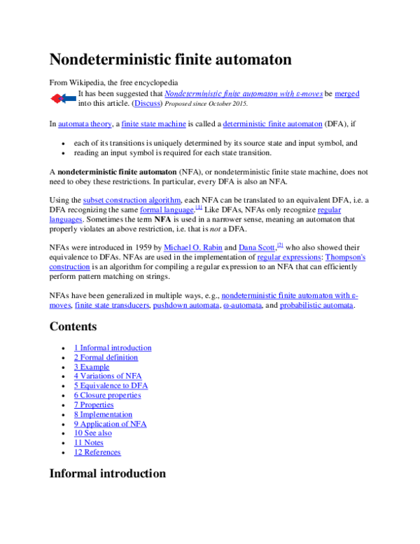 Pdf Nondeterministic Finite Automaton