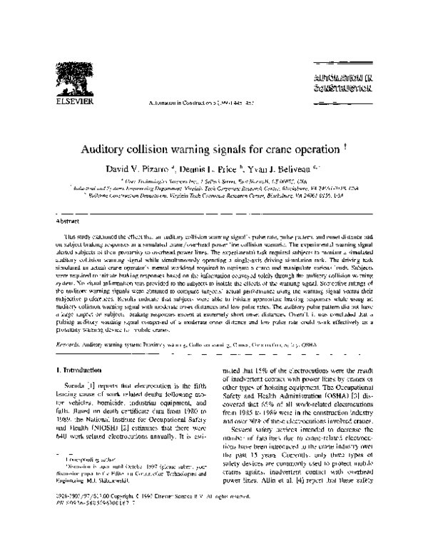 (PDF) Auditory collision warning signals for crane operation