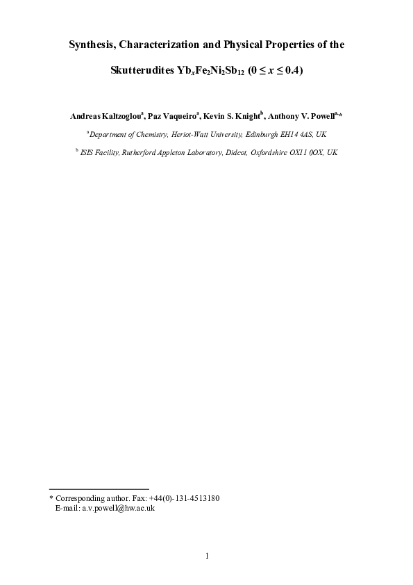 (PDF) Synthesis, Characterization, and Physical Properties of Two Trinuclear, Mixed-Valence ...