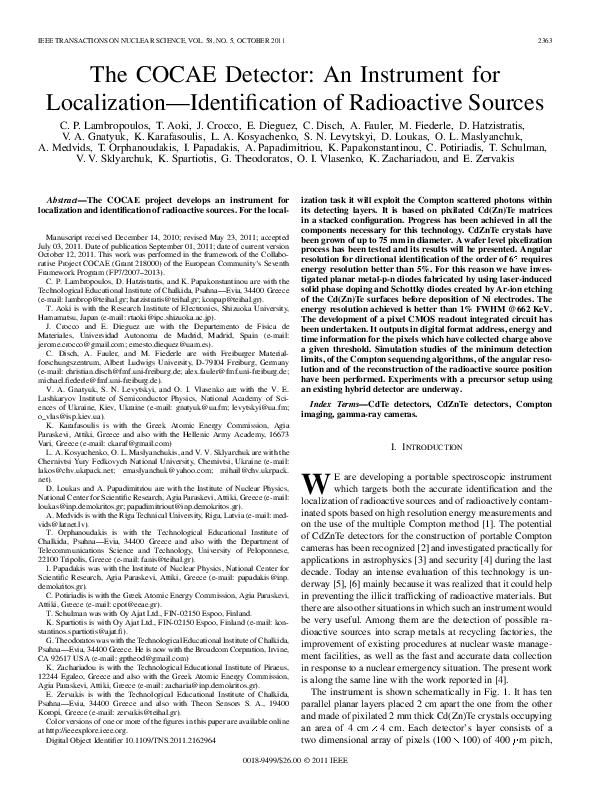 Pdf The Cocae Detector An Instrument For Localization—identification