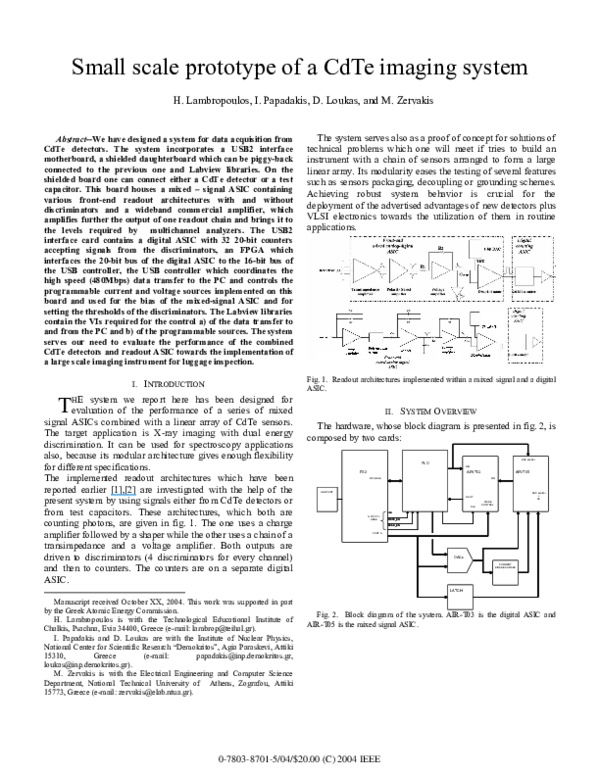 (PDF) Small scale prototype of a CdTe imaging system