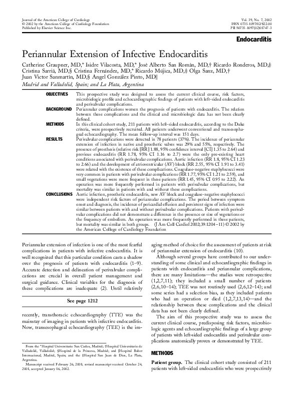 (PDF) Periannular extension of infective endocarditis