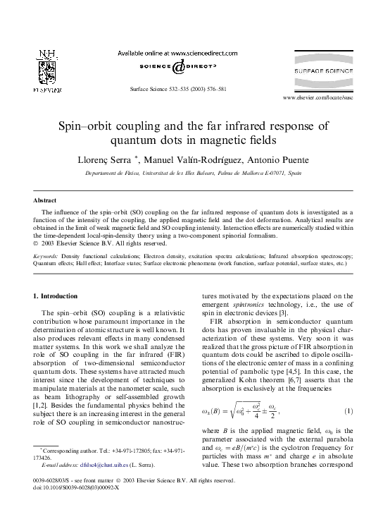 (PDF) Spin–orbit coupling and the far infrared response of quantum dots in magnetic fields ...