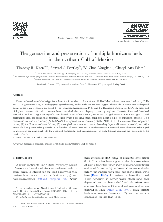 (PDF) The generation and preservation of multiple hurricane beds in the ...